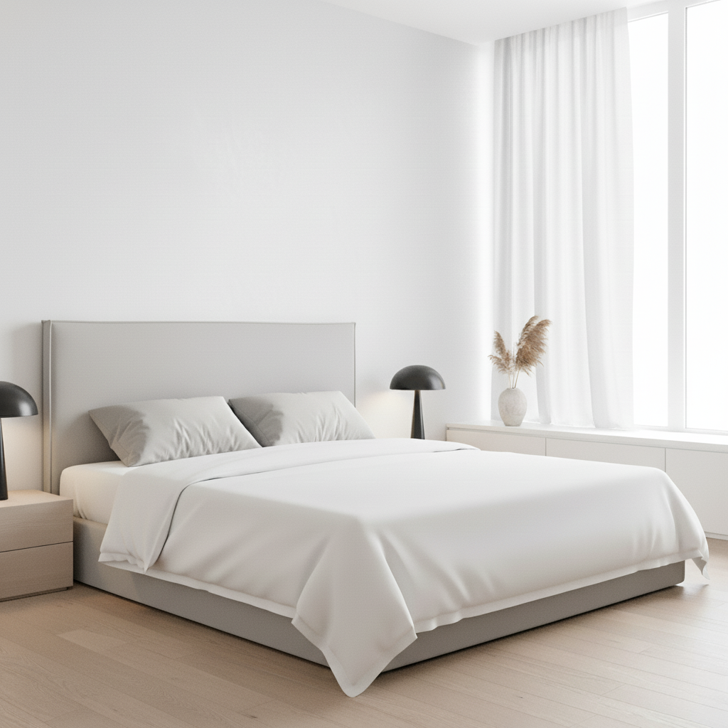 Cabecero Mox de madera tapizado Gris Tela Antimanchas . Para cama de ...