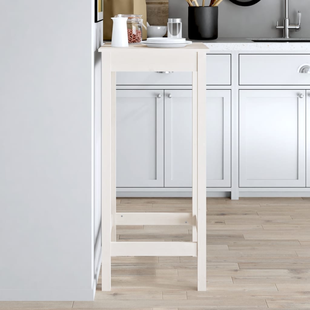 Table de bar blanc 50x50x110 cm bois massif de pin | Leroy Merlin
