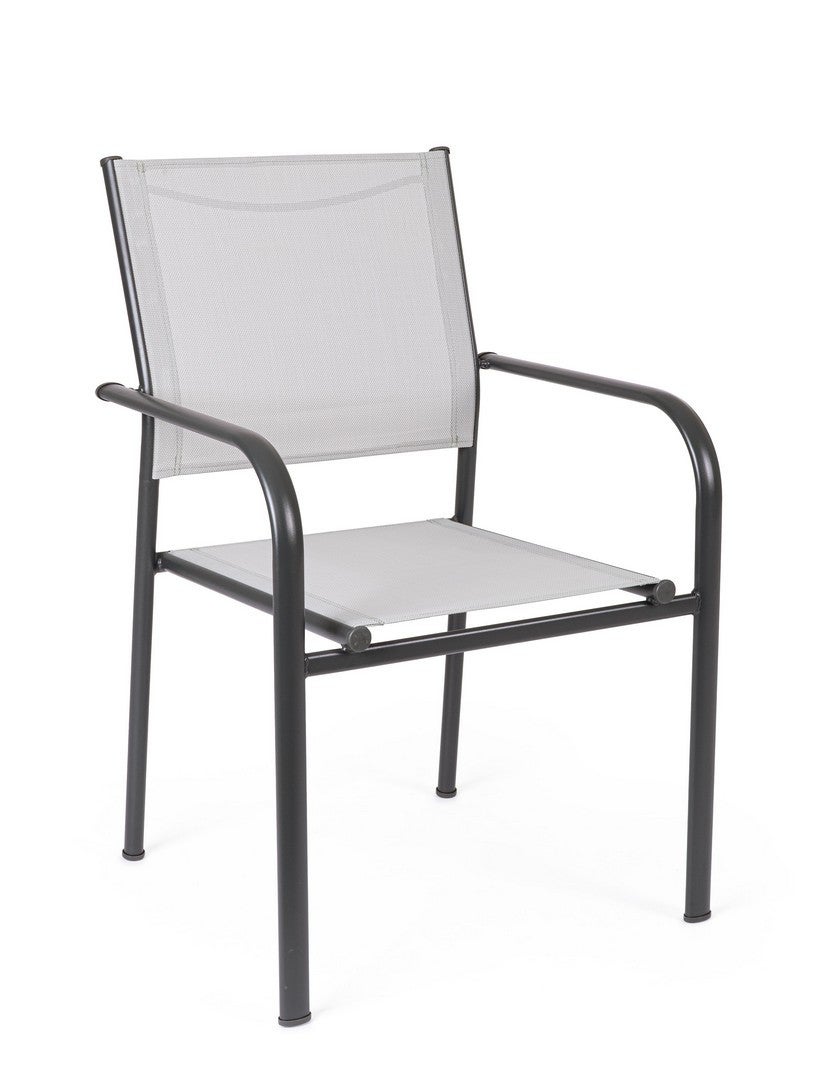 Juego de 6 sillas con reposabrazos de acero y asiento y respaldo de ...