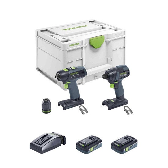 Festool Tid 18 HPC 4.0 I-set T18 18V Li-ion Battery Combiset (2x 4.0h ...