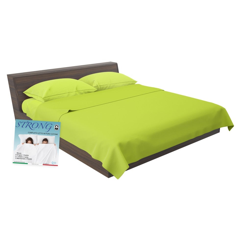 Set de Draps de Lit en Coton en couleur unie vert acide STRONG fabriqué ...