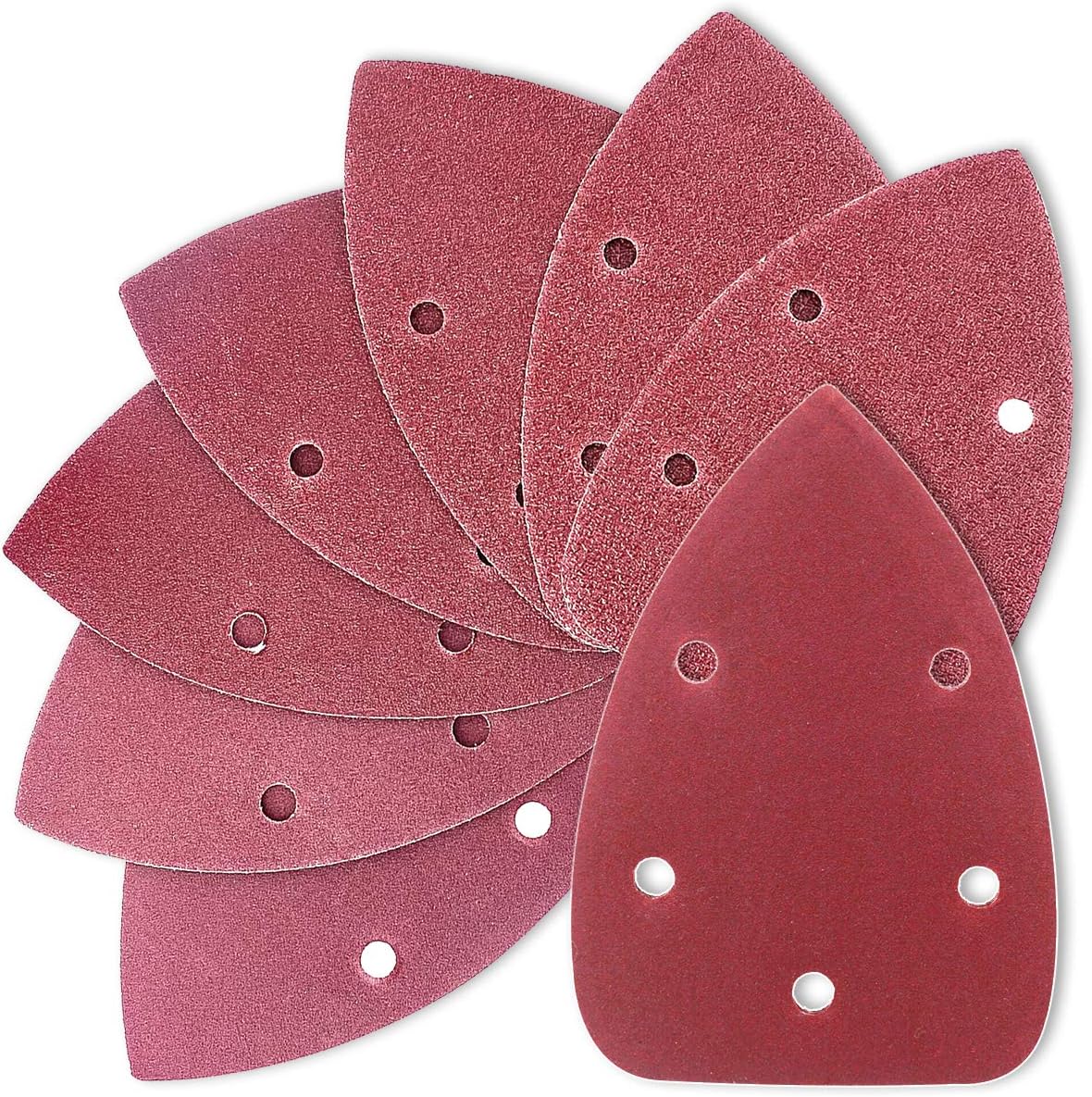 56pcs Feuilles abrasifs pour Ponceuse multi Grains 60 80 120 180 240 ...