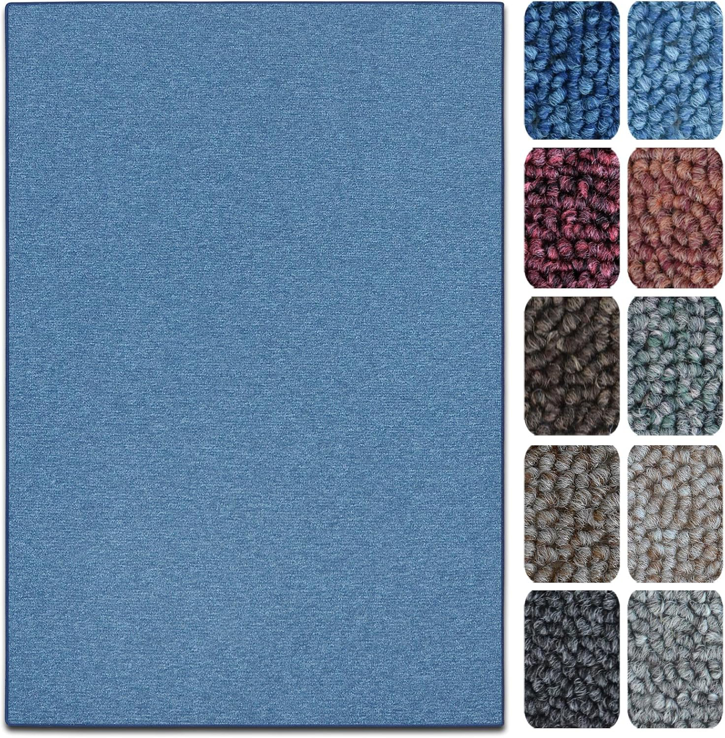 Alfombra de salón London azul claro 67 x 350 cm | Leroy Merlin