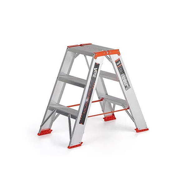 Escabeau double accès 2x3 marches - Hauteur max. de travail 2,14m ...