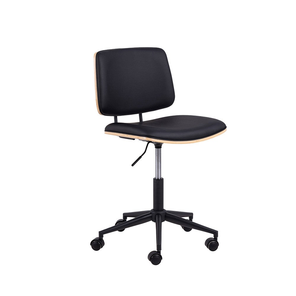 Lycorea - Chaise de bureau en simili - Noir | Leroy Merlin