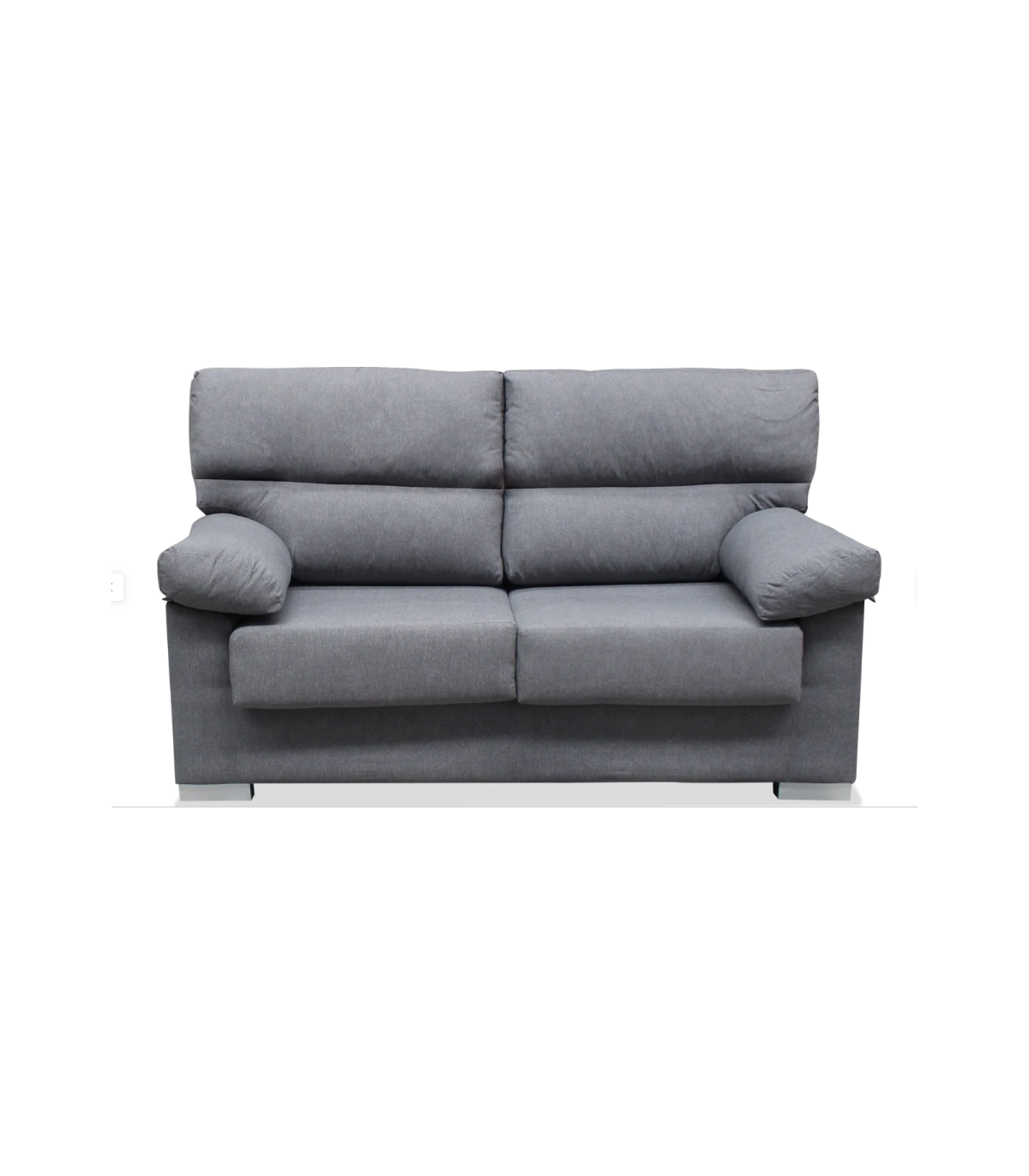 Sofá dos plazas Asdrúbal tapizado gris, 140 cm (Ancho) x 88 cm (Fondo) x 97 cm (Alto) | Leroy Merlin