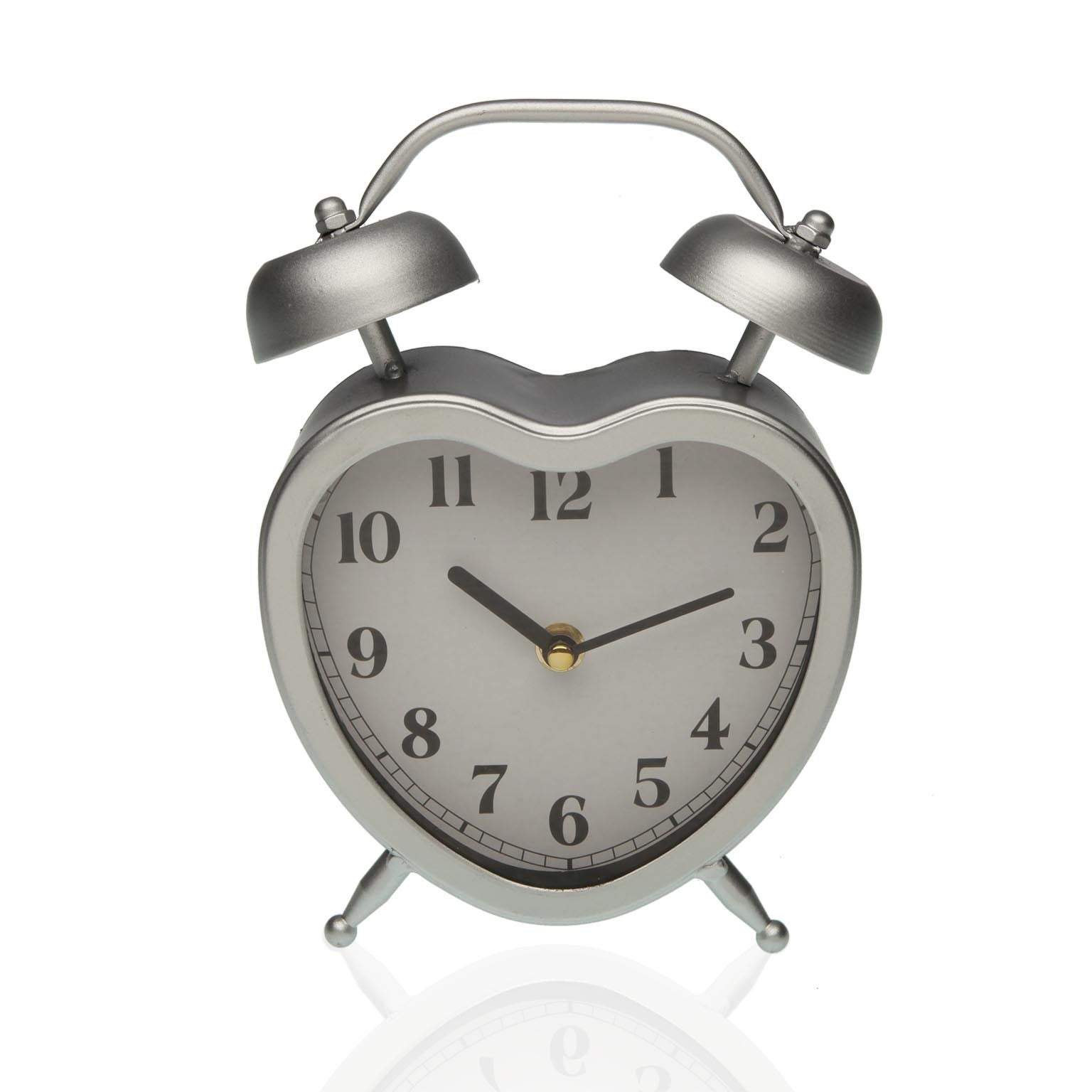 Reloj de Mesa Versa Corazón Plateado Metal (21 x 15 x 6 cm) | Leroy Merlin