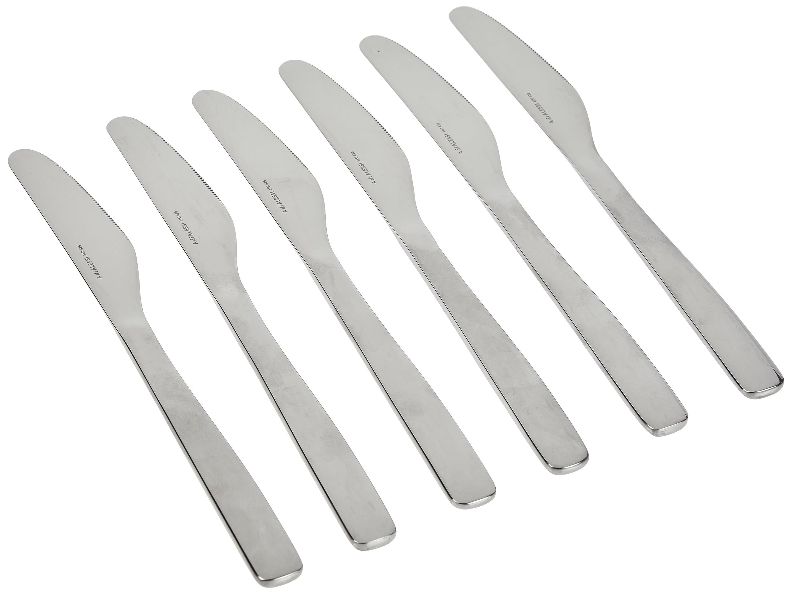 A di Alessi AJM22/6M Knifeforkspoon Coltello da Frutta, in AISI 430 Lucido, Monoblocco, Set da 6 ...
