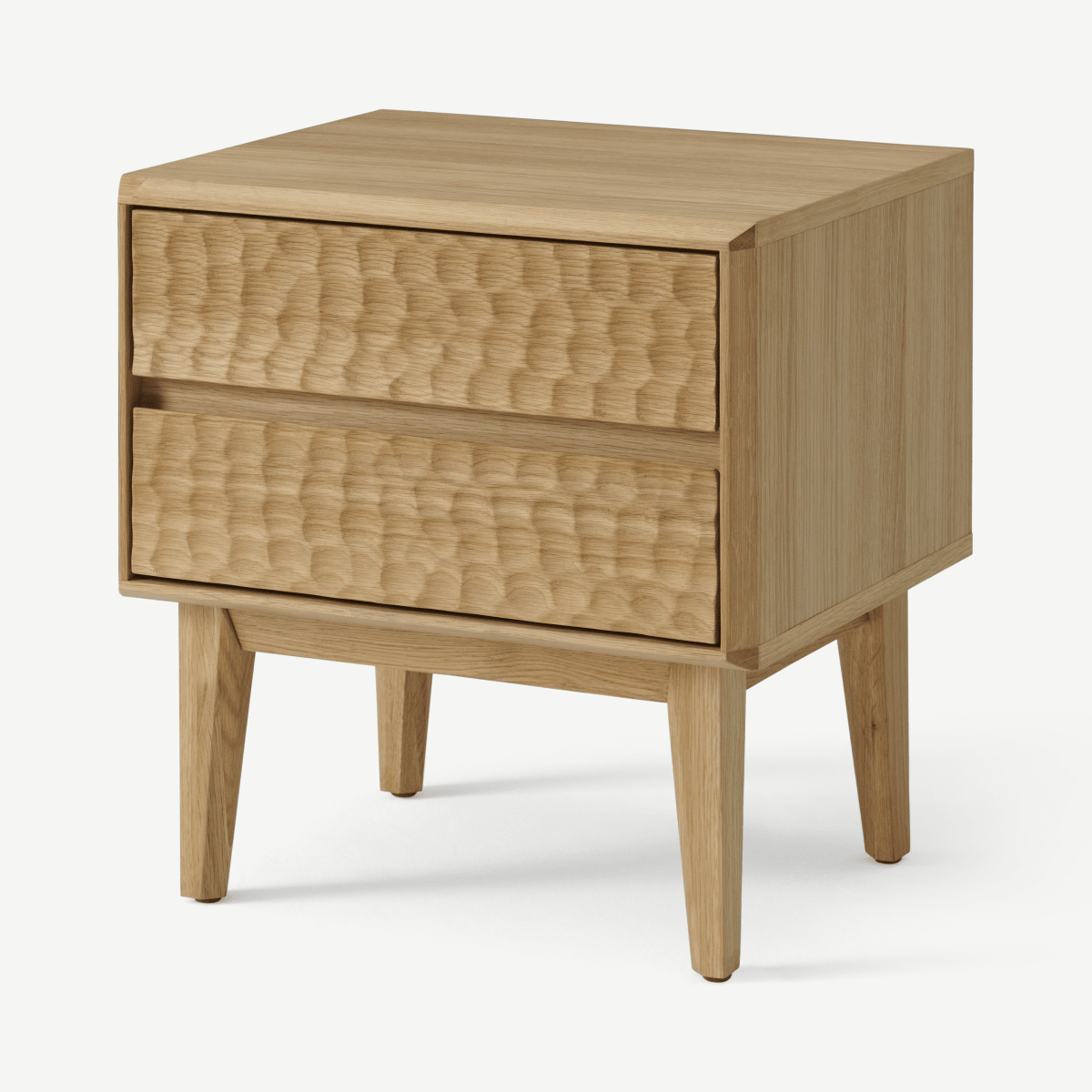 Abbon table de chevet en chêne - 2 Tiroirs - Couleur bois naturel - L55 ...