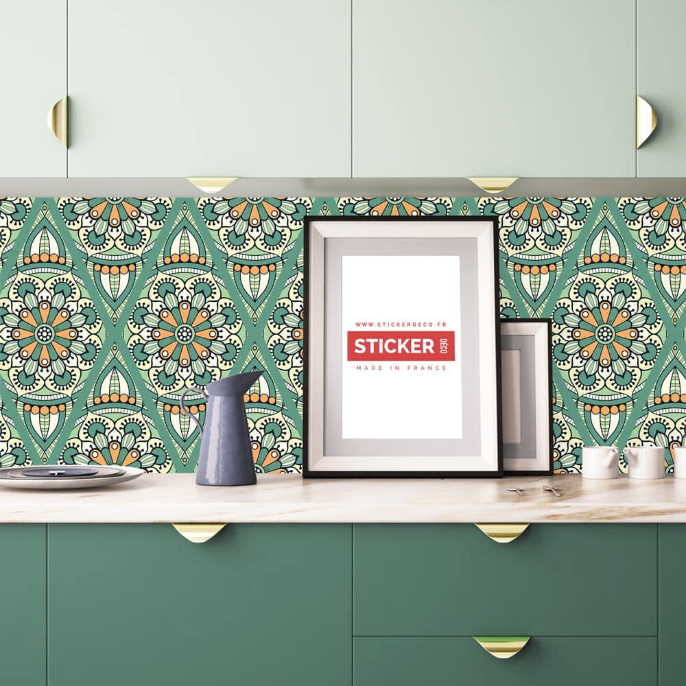 Crédence Adhésive Mandala Coloré - 300 x 60 cm | Leroy Merlin