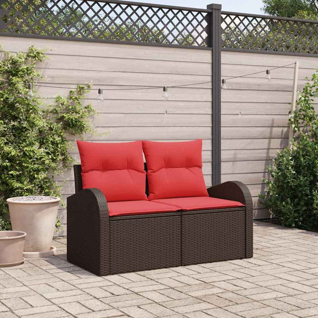 Sofá de jardín Marrón 124 x 62 x 85cm ratán sintético vidaXL | Leroy Merlin