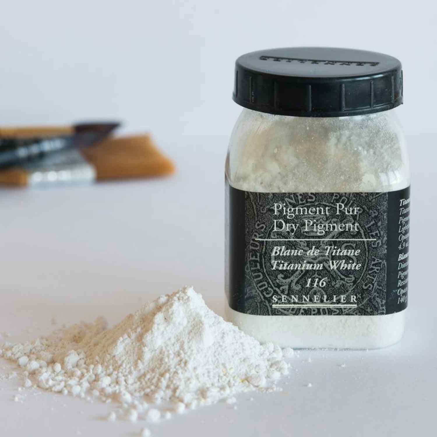 Pigment pour création de peinture - pot 140 g - Blanc de titane ...