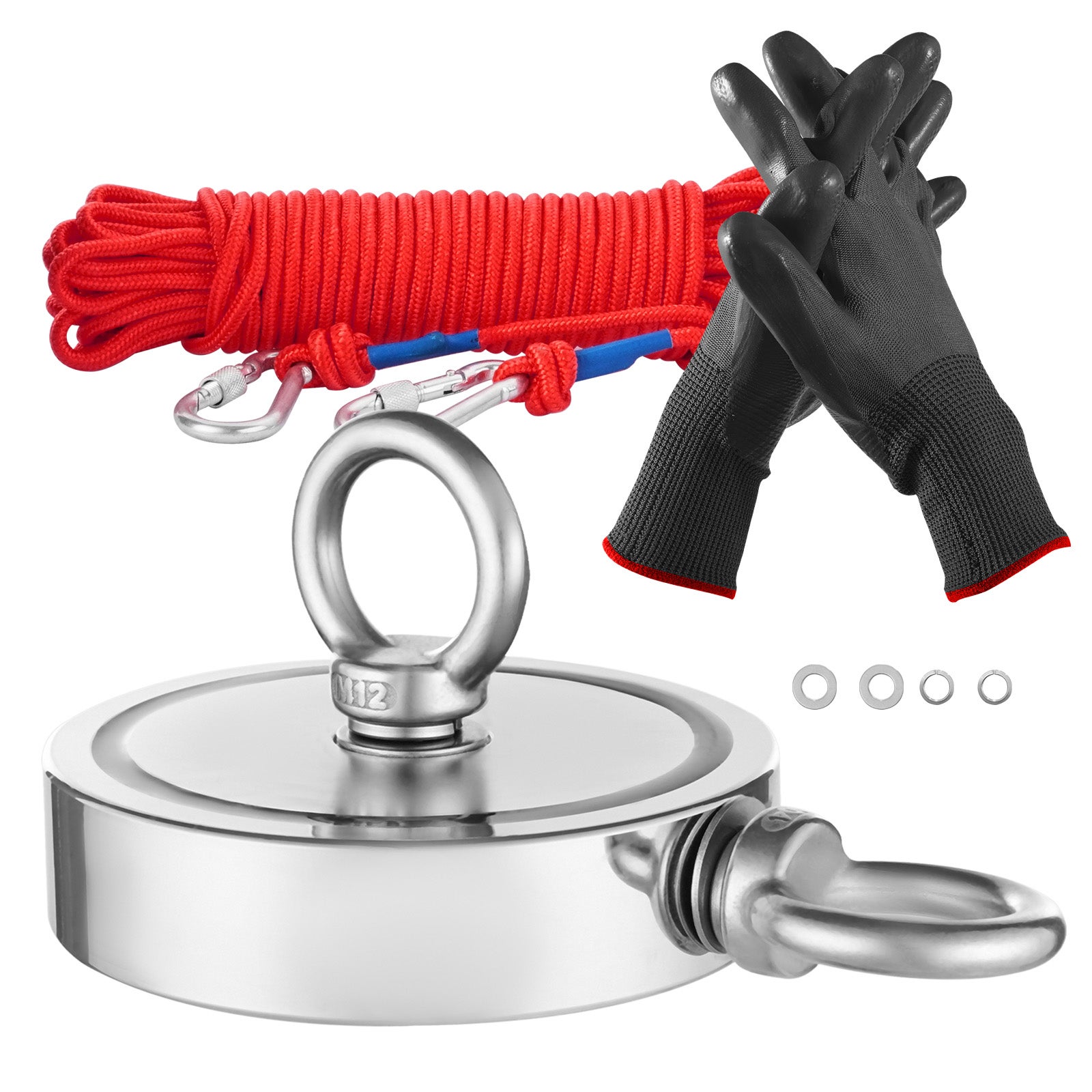 Aimant Pêche Double Face,Force Traction VEVOR 907kg,Kit Magnétique ...