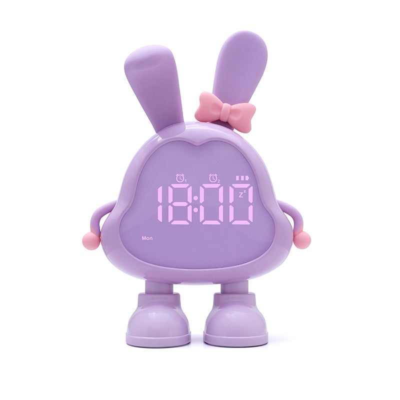 Un lindo reloj despertador con forma de conejito con temporizador y luz ...