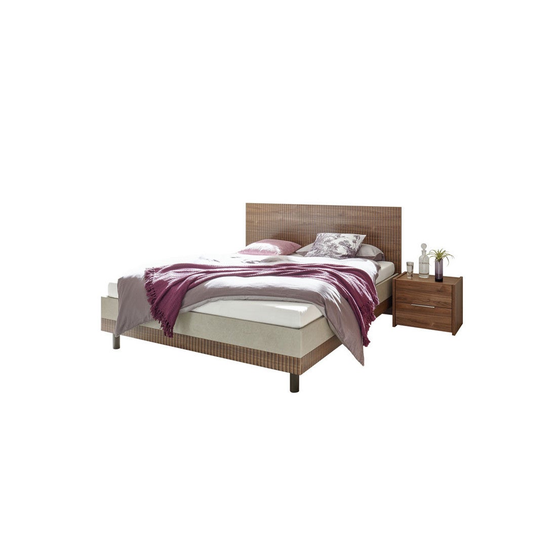 Cadre + Tête de lit 180*200 cm Noyer foncé - ANIECE | Leroy Merlin