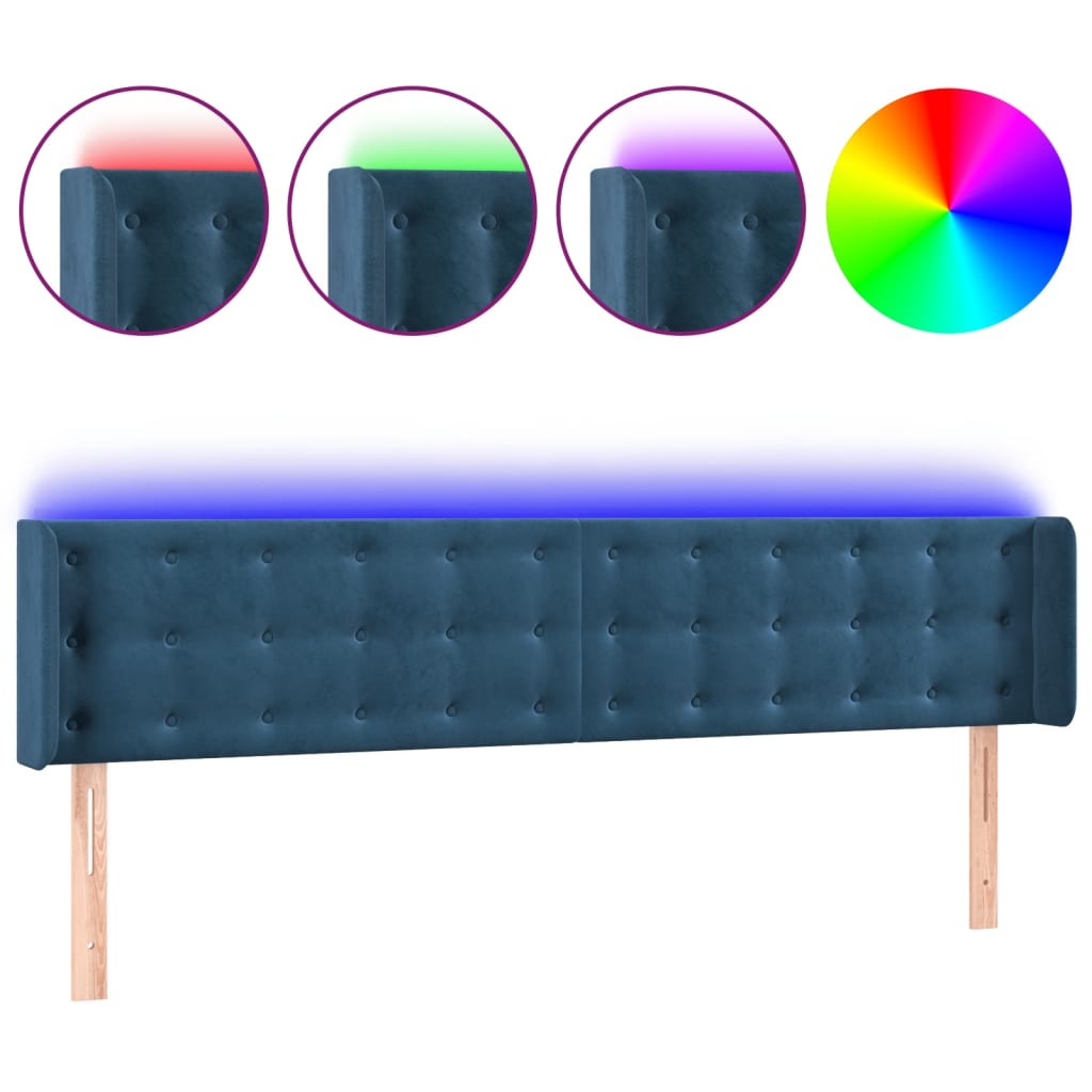 Tête de lit à LED Pour Lit adulte，Décoration murale Bleu foncé ...