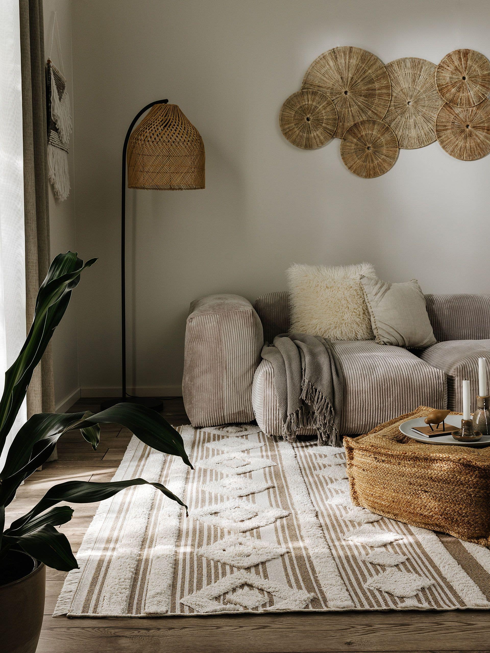 BENUTA - Tapis en coton taupe 230x320 cm | Leroy Merlin