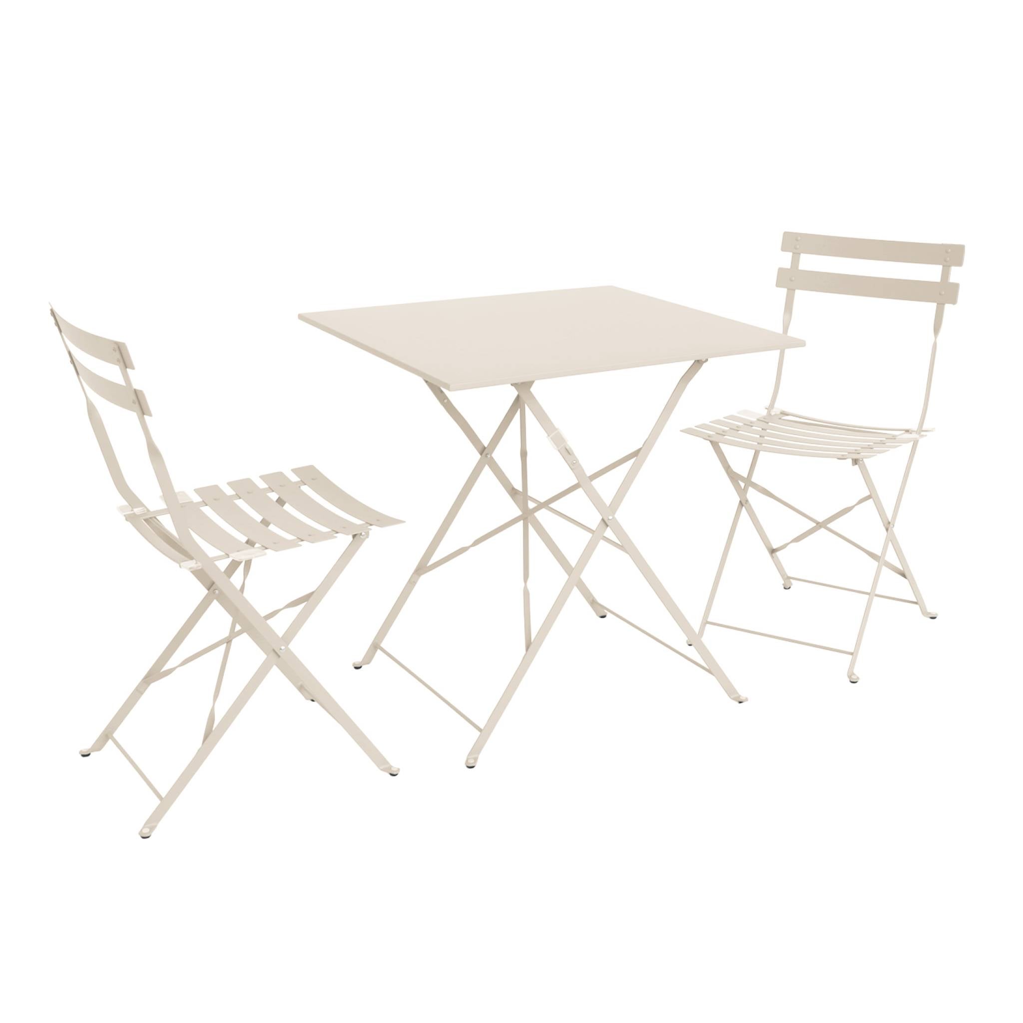 Table de jardin bistrot pliable rectangulaire 70 x 70cm. avec deux ...