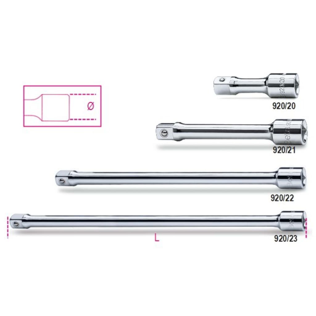 Beta Tools Barra de extensión de transmisión 1/2" 920/20 | Leroy Merlin