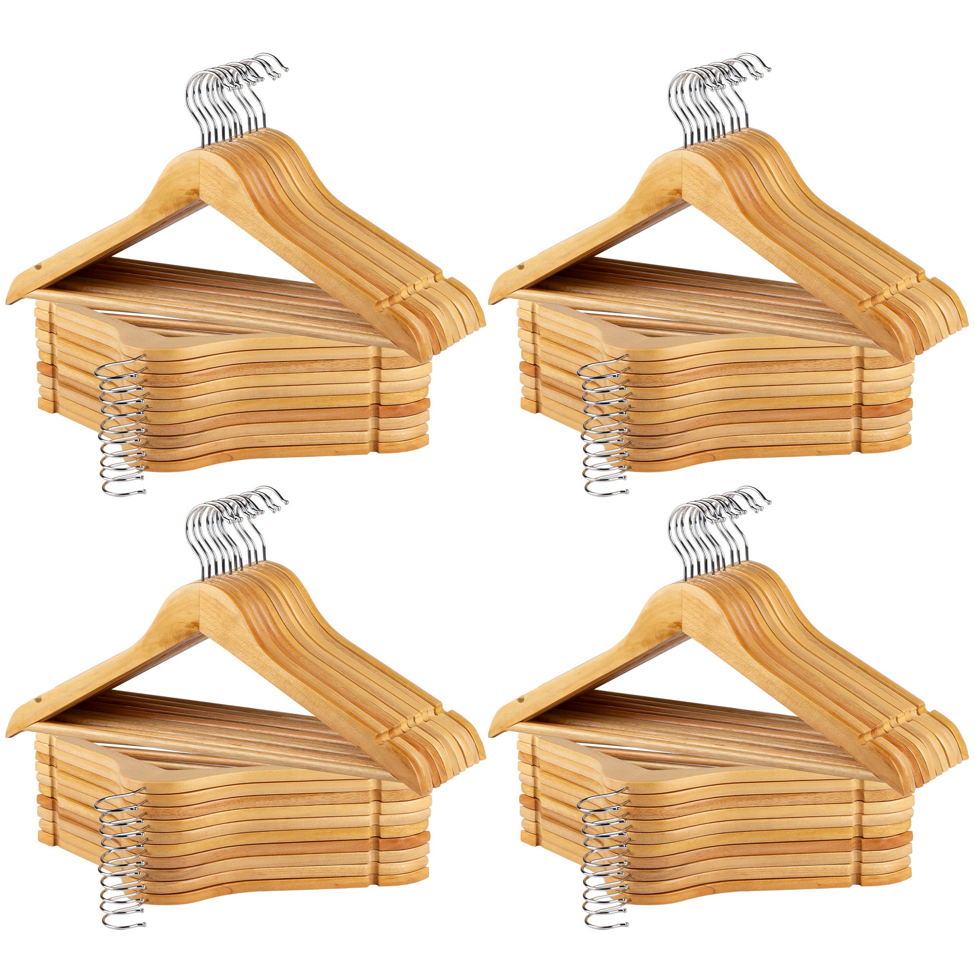 Max Home Pack 80 perchas de madera color natural | Leroy Merlin