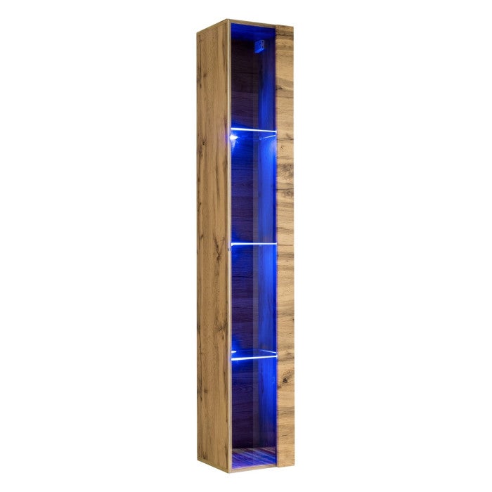Vitrine Murale LED "Switch" 180cm Naturel | Leroy Merlin