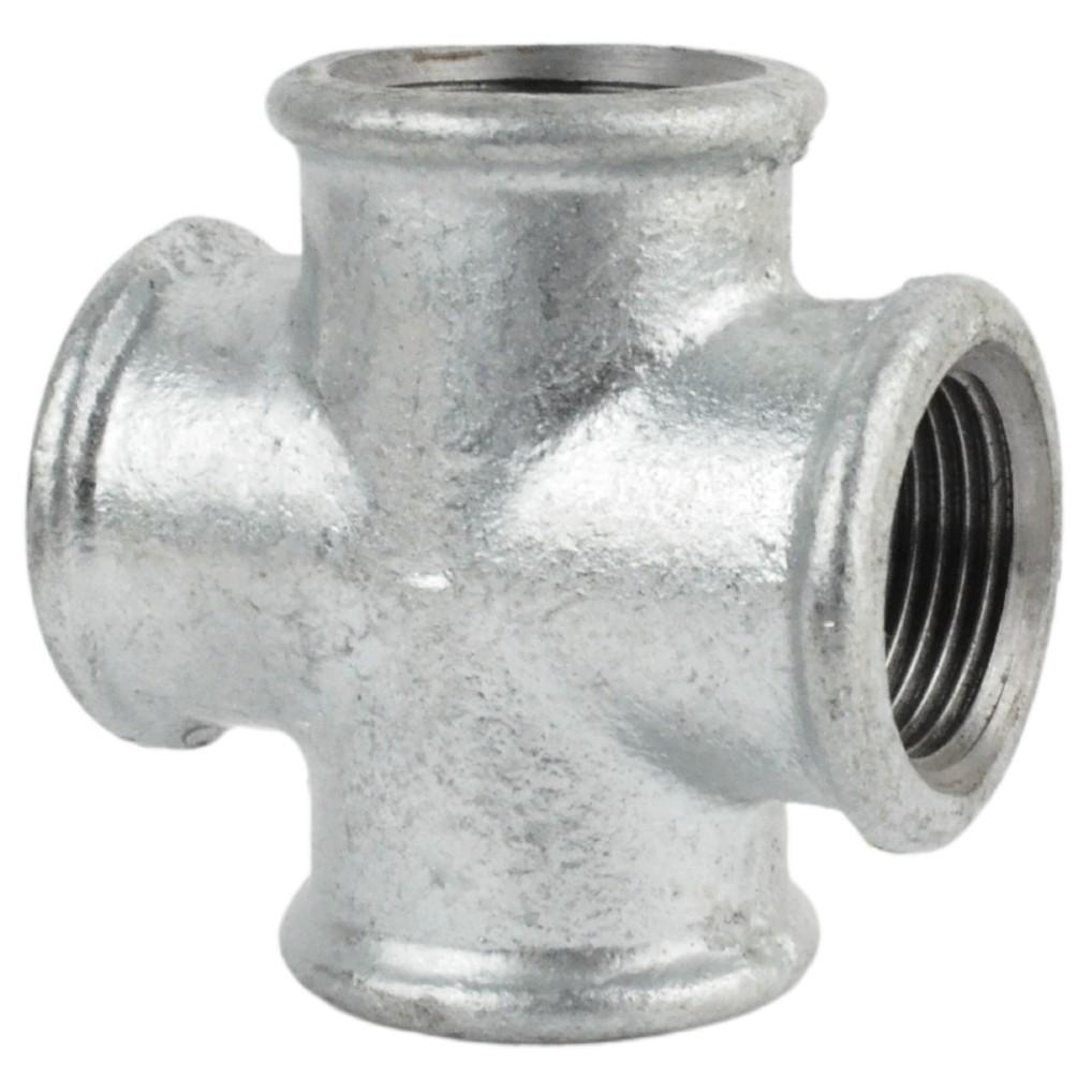Raccord Croix - 4 voies - fonte galvanisée - 20x27mm (3/4'') | Leroy Merlin