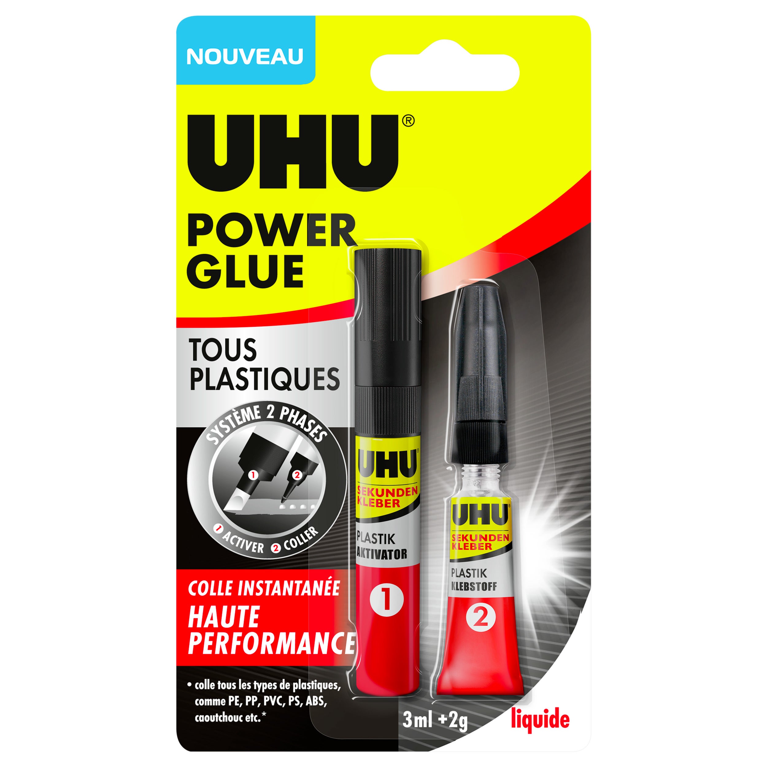 UHU Power glue tous plastiques - colle instantanée, ultra rapide et ...