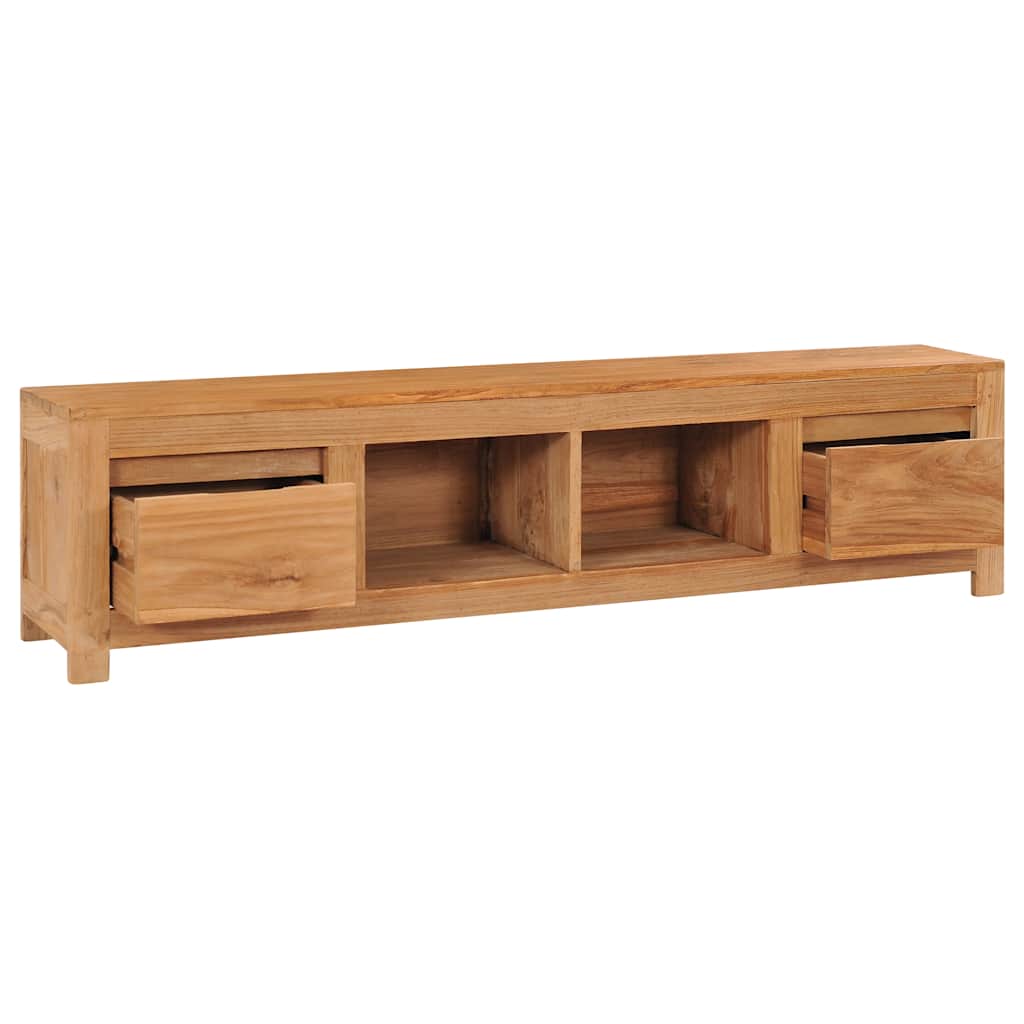 Mueble de TV de teca maciza 115x30x35 cm | Leroy Merlin