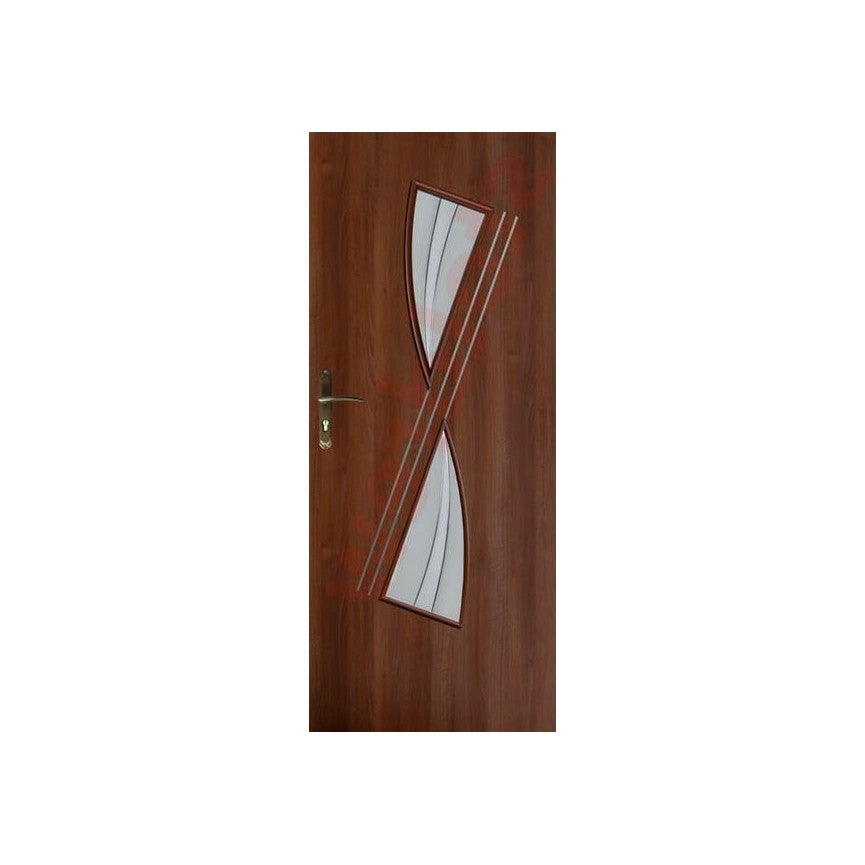 Porte d'intérieur vitrée KATALONIA noyer - Largeur porte: 70 cm | Leroy ...