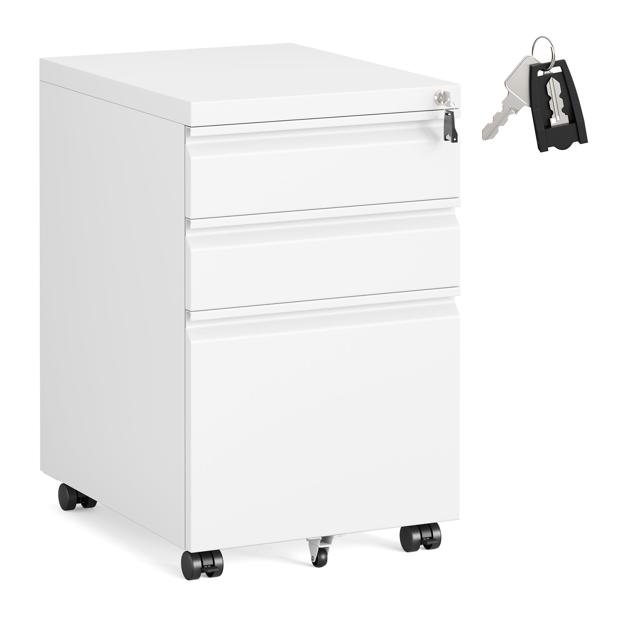Archivador Móvil de 3 Cajones,Cajonera de Oficina de Metal,Acero,3 ...