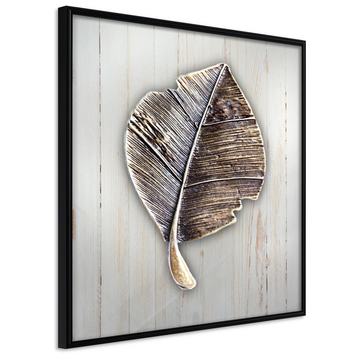 Affiche Murale Encadrée "Metal Leaf" 30 x 30 cm Noir | Leroy Merlin