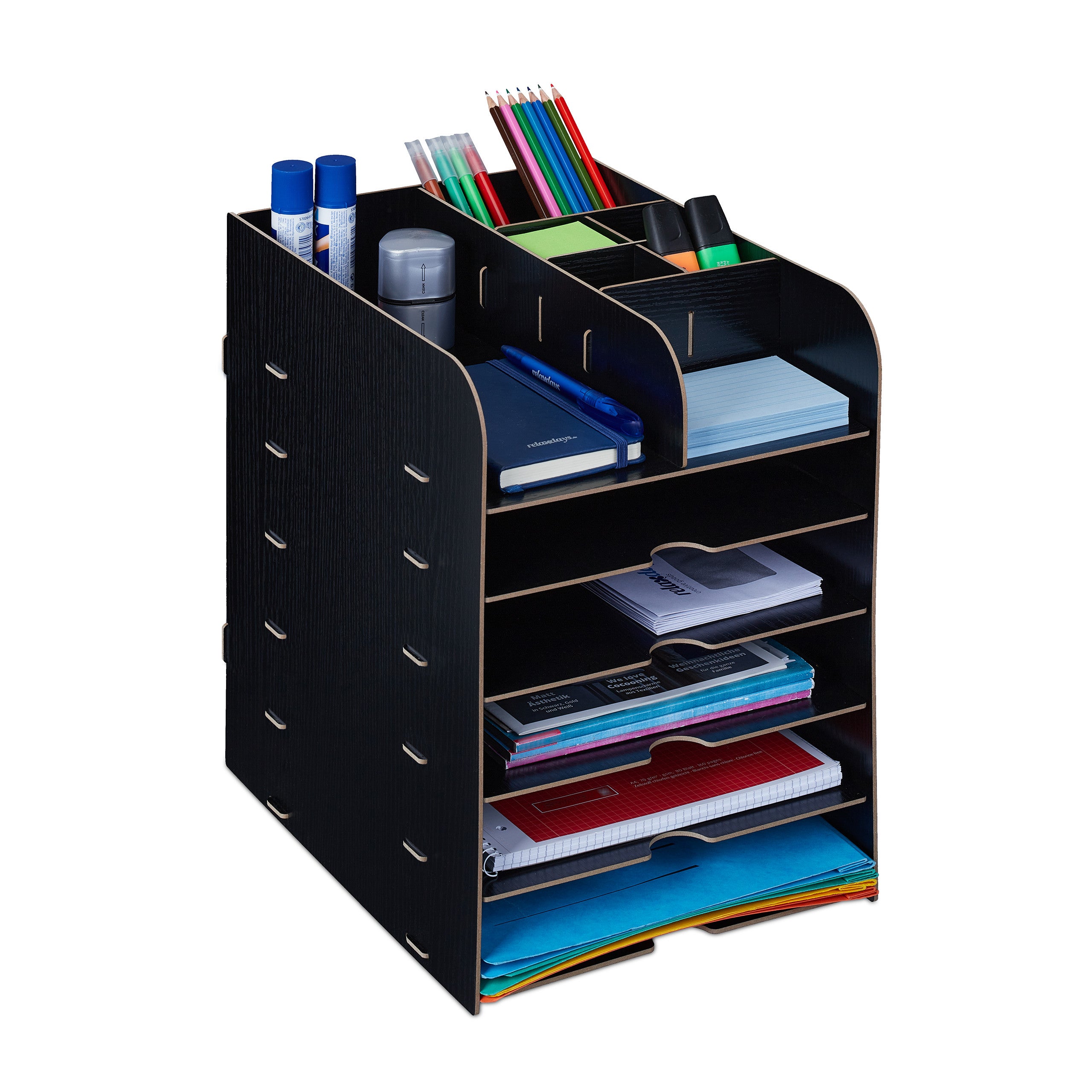Organiseur de bureau étagères pour documents, 12 compartiments, HxLxP ...