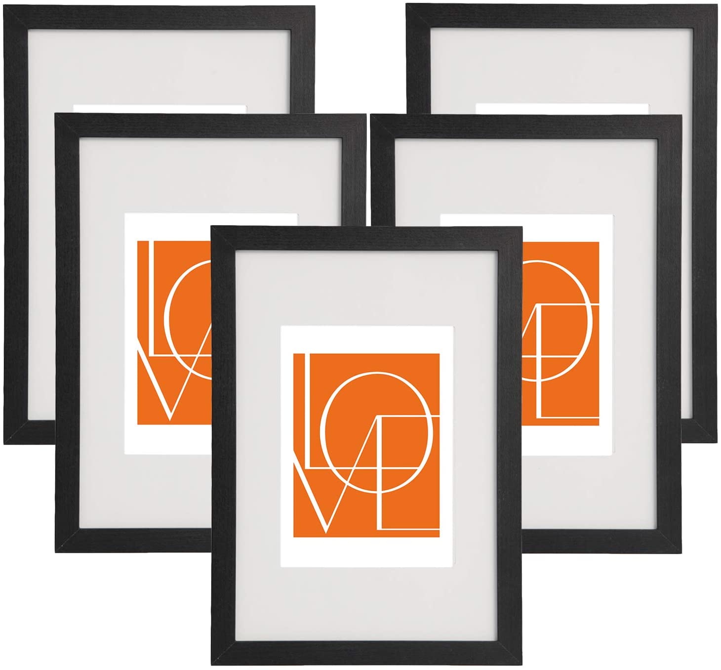 Cadre Photo Lot de 5 pièces Noir 21，9x30cm A4 cadre en MDF design ...