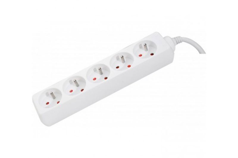 Multiprise électrique 5 prises sans interrupteur 80cm blanche ...