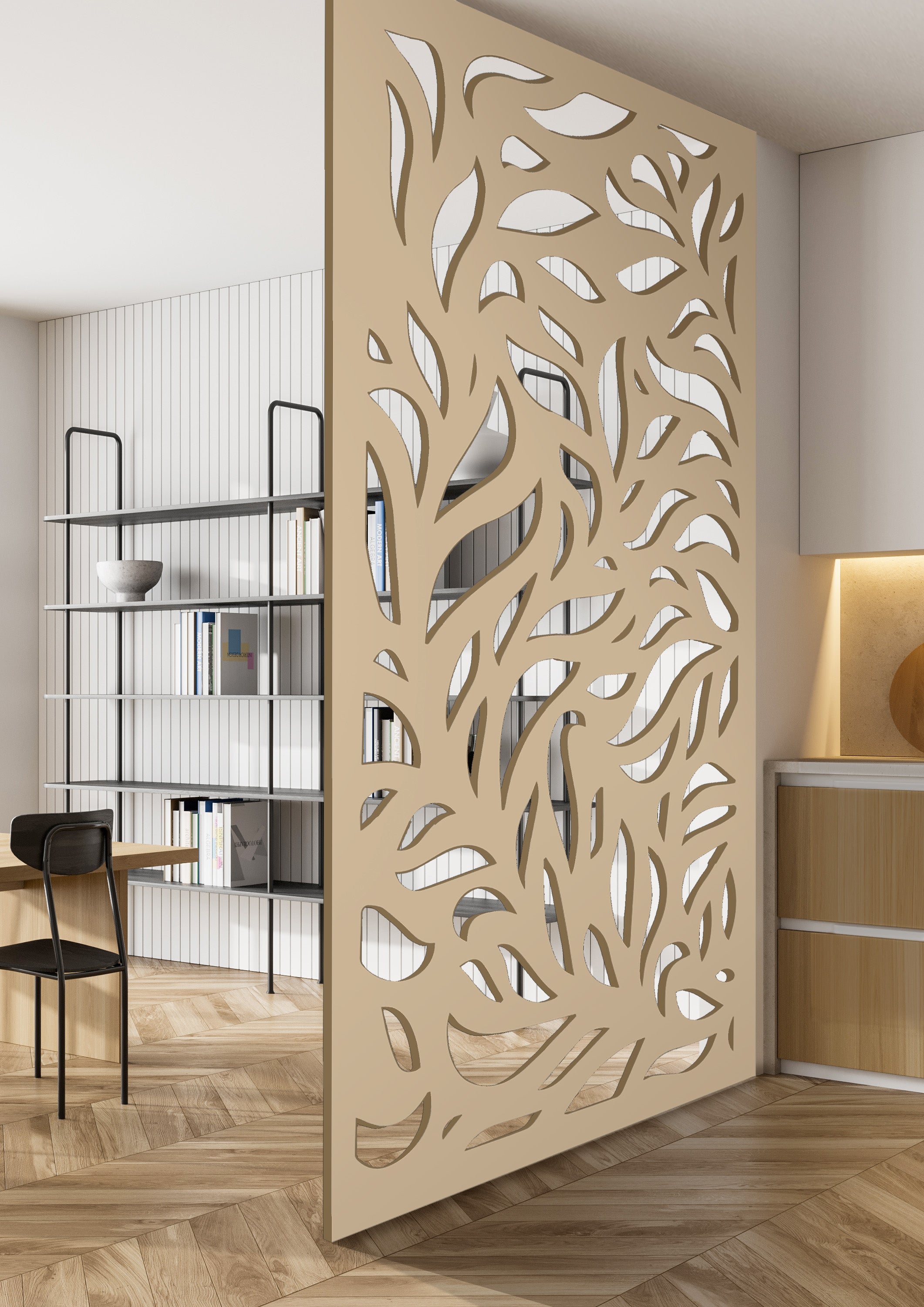 Cloison de séparation bois NINON MDF claustra L.80xH.250xE.1.9cm ...