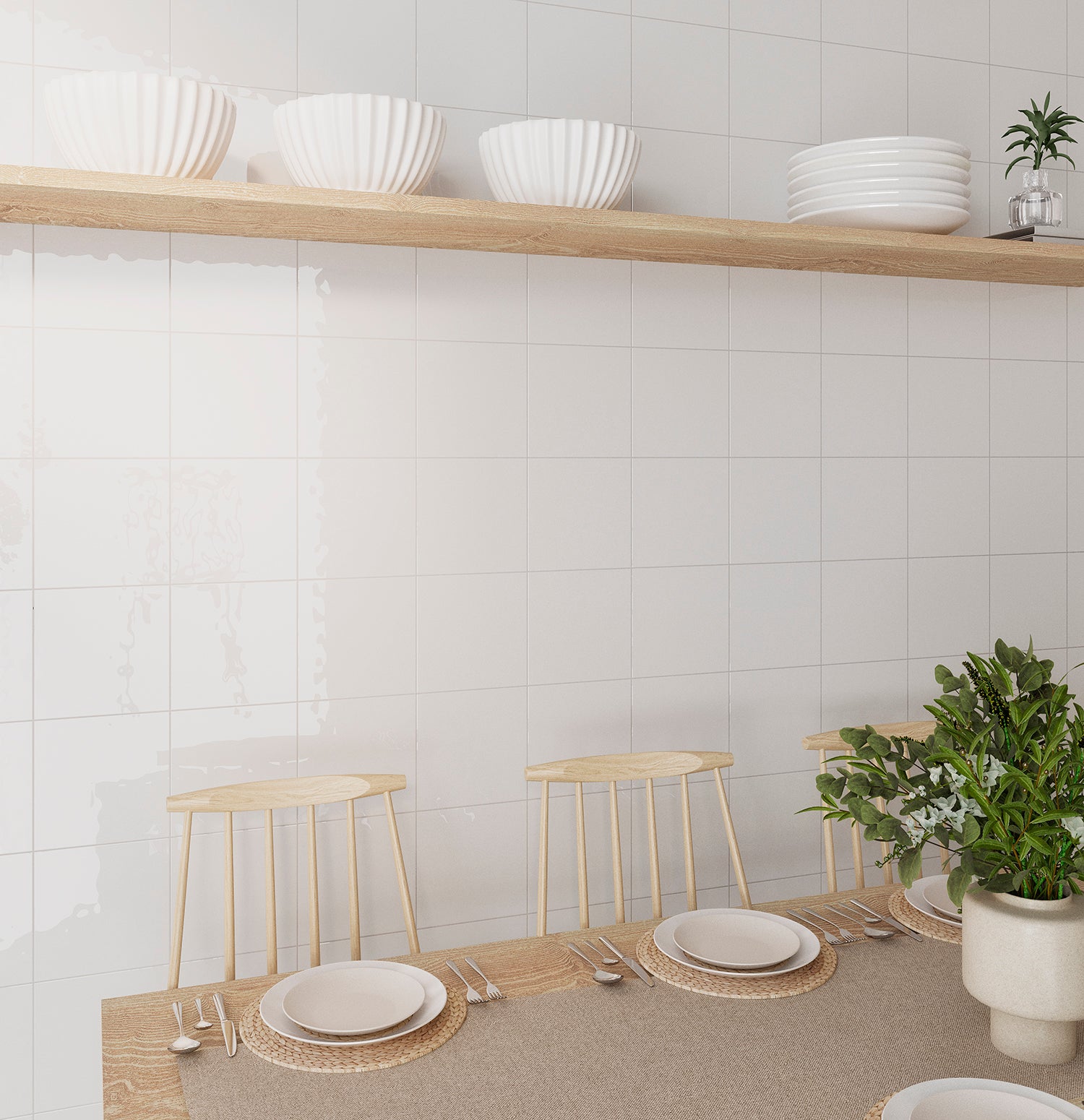 CUBIC BLANCO BRILLO (PR) 20X20 Pasta Roja. Revestimiento para pared ...