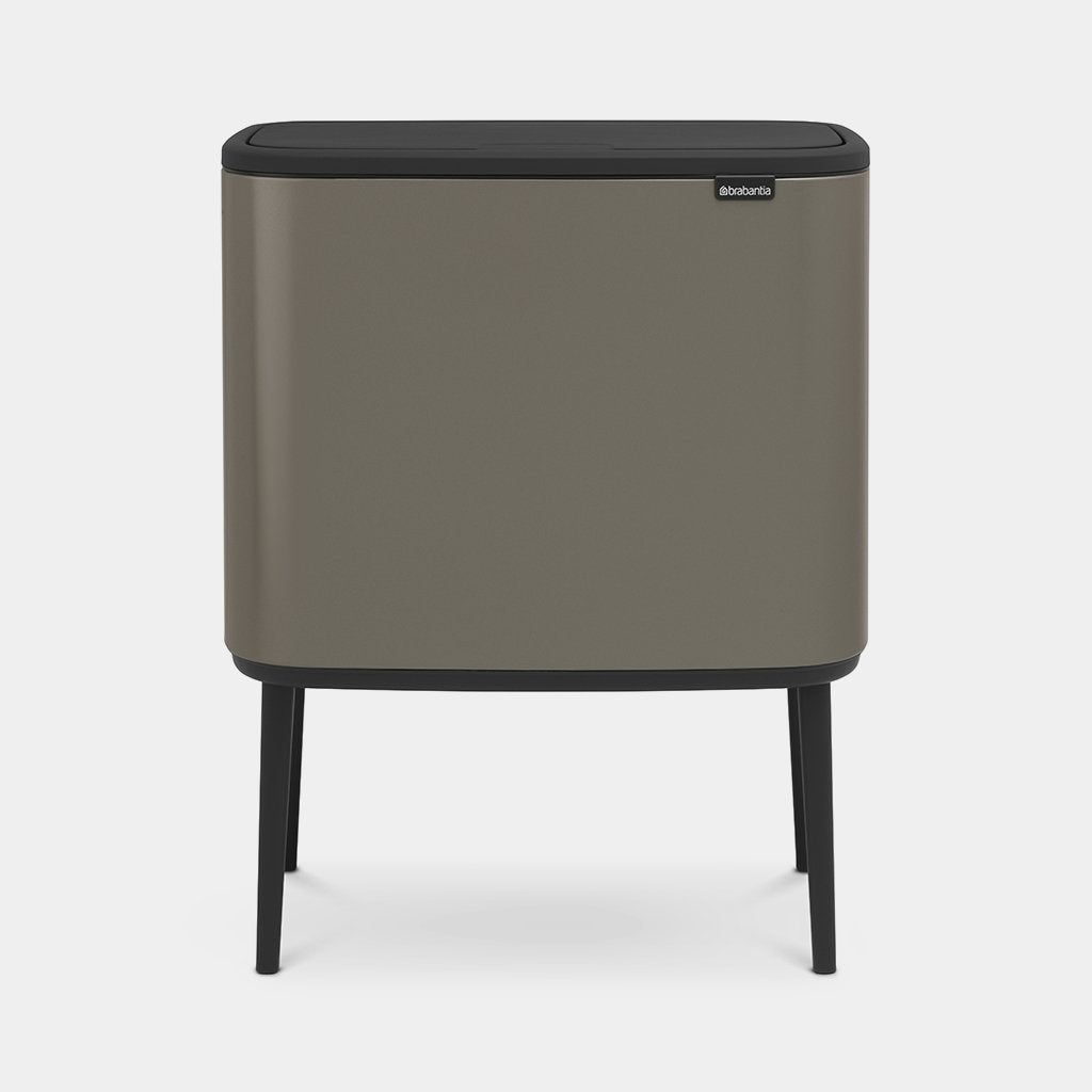 Contenedor de reciclaje 2 departamentos Brabantia Bo Touch Bin Platinum ...