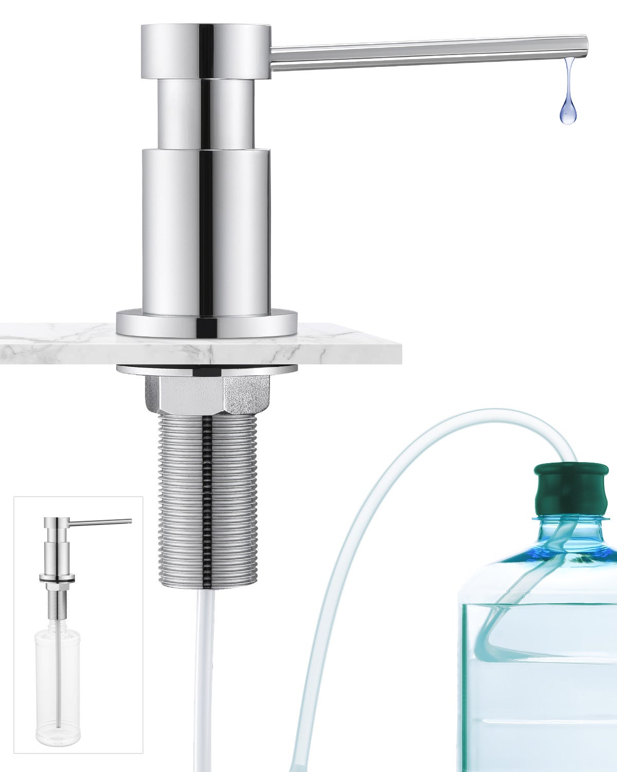 SOFETIY MAX Distributeur de Savon Encastrable Cuisine, Distributeur de ...