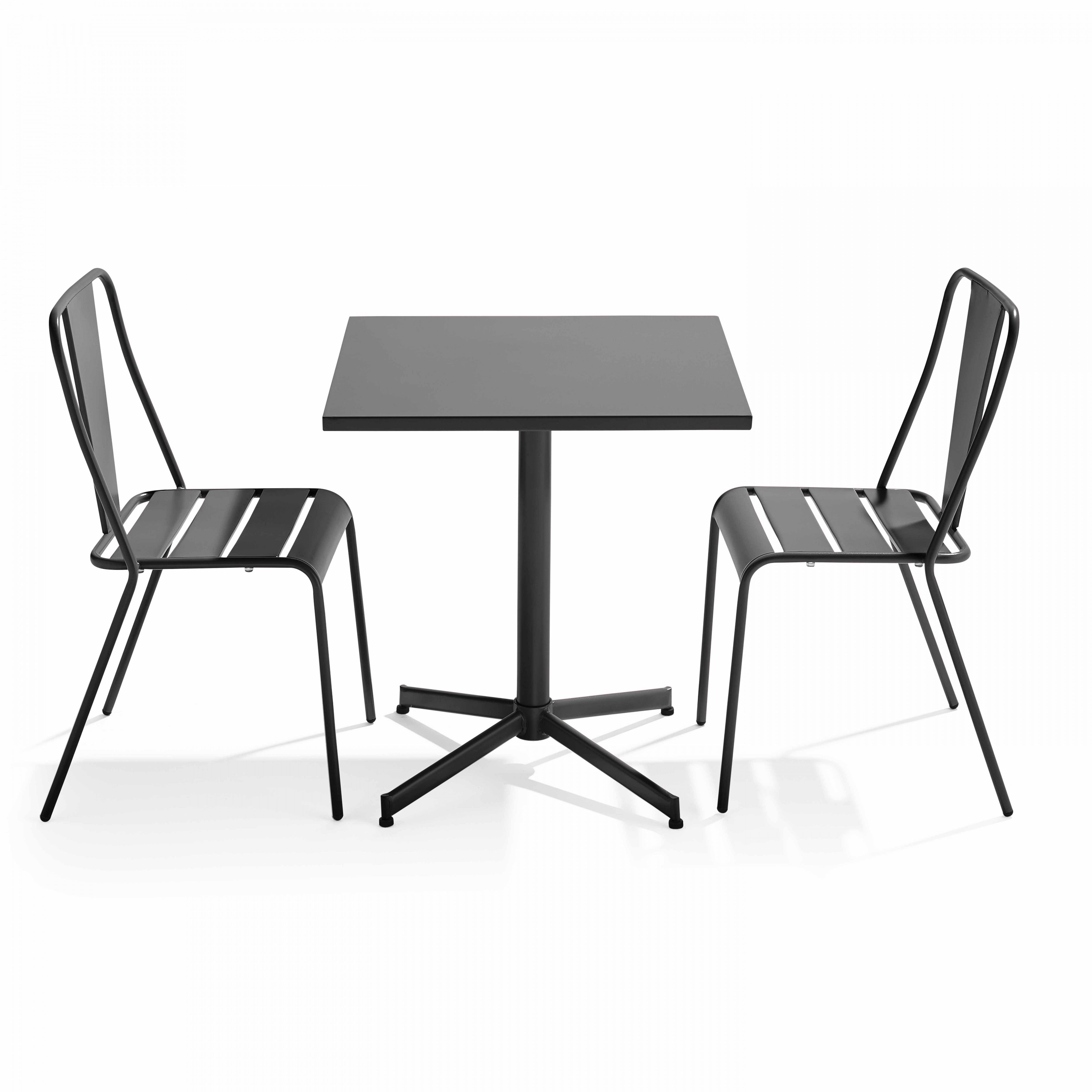 Ensemble table inclinable de jardin et 2 chaises gris , Palavas ...