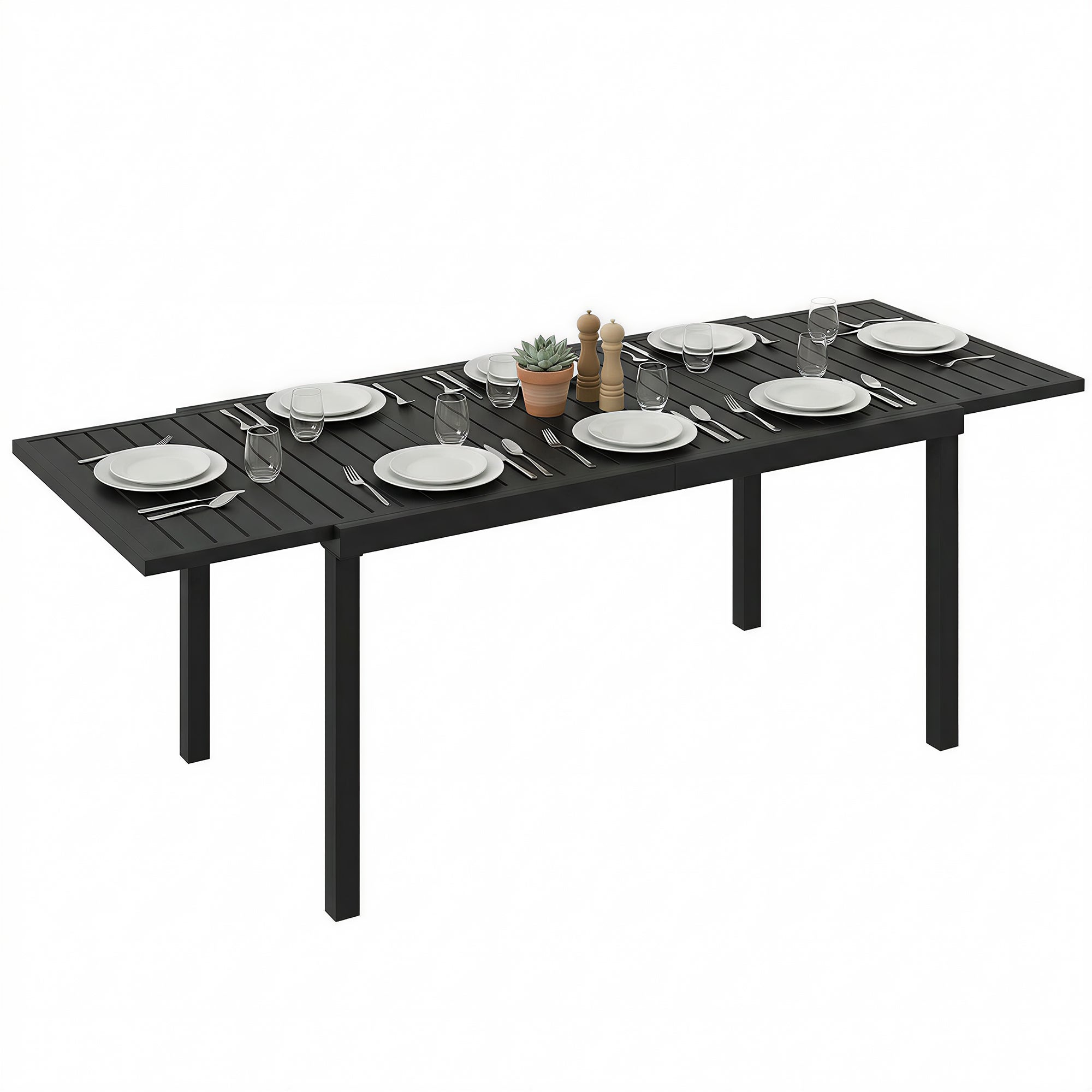 Table de jardin extensible pour 6 à 8 personnes, en aluminium avec ...