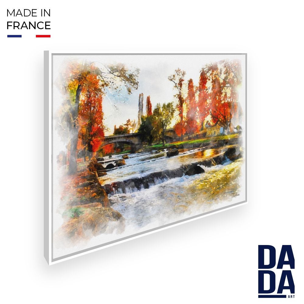 Tableau Rivière de Tarbes / 45x60cm / Cadre Blanc / Fabriqué en France ...