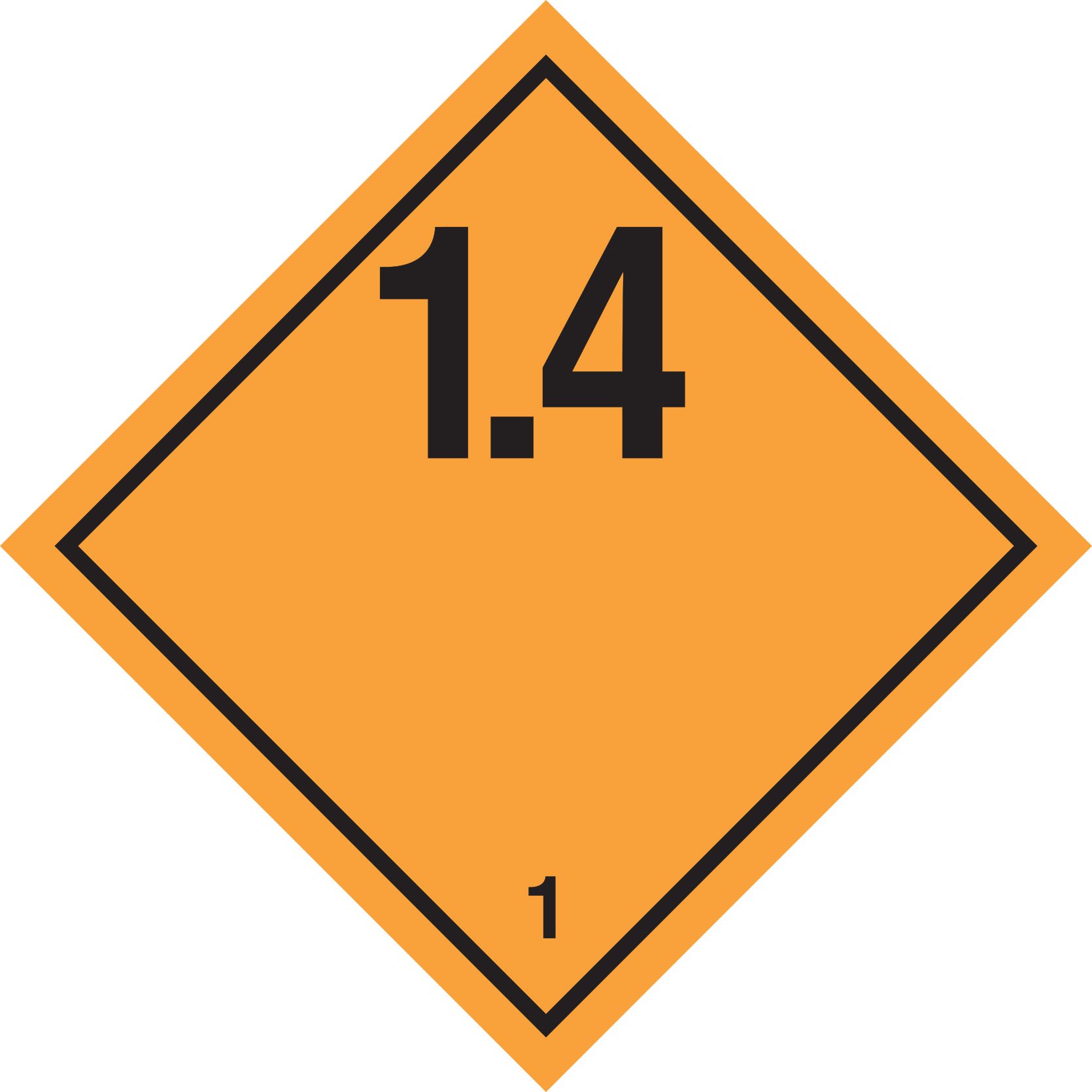 Étiquette PVC classe 1 division 1.4 pour substances et objets explosifs ...