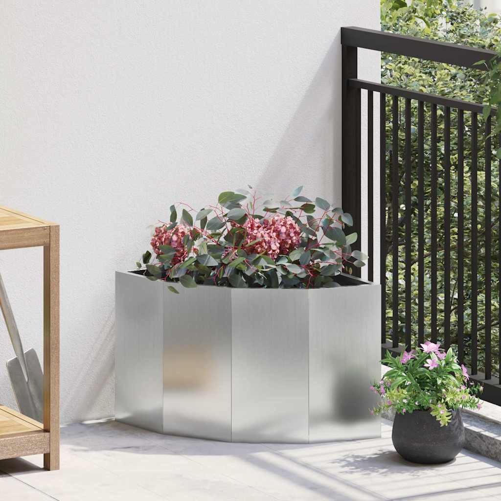 Vaso d'angolo Argento 45 x 45 x 35 cm Acciaio zincato vidaXL | Leroy Merlin