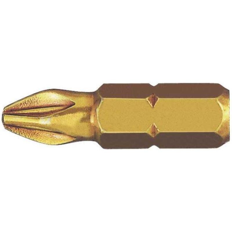 Punta Pozidriv STANDARD-E extra dura guía 1/4" corta (PZ1x25) Witte ...