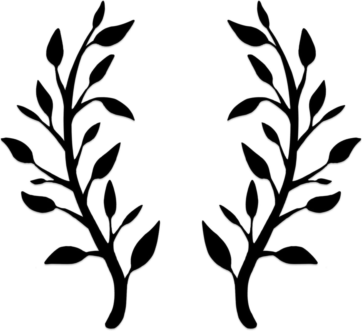 2 piezas metal árbol hoja pared Décor Branch hoja arte mural para ...