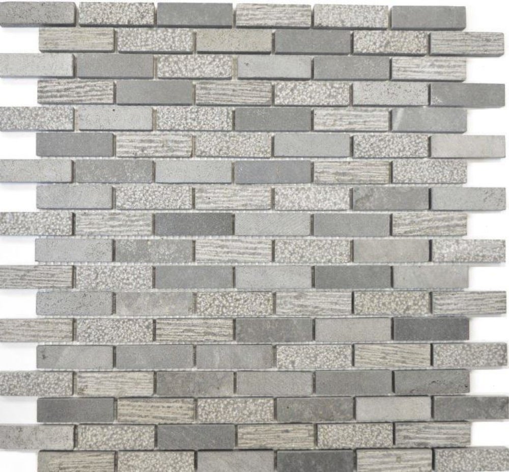 Mosaïque Brique pierre Intaglio mix cement grey Brick marble bond matt ...
