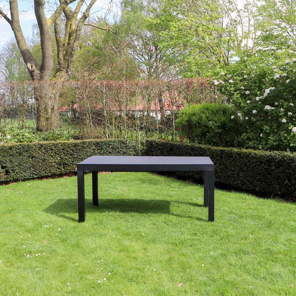 Table HPL Star 6/10 personnes structure aluminium noire, plateau HPL ...