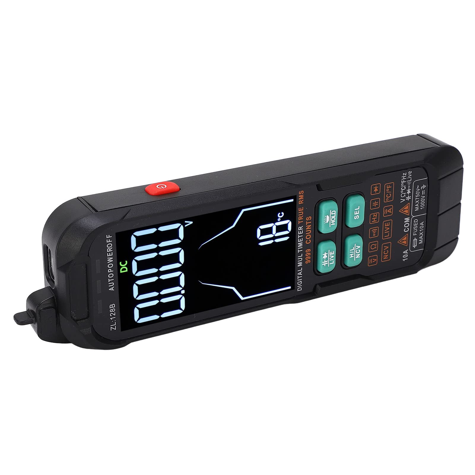 Multimetro digitale portatile, ampio display retroilluminato, 1000 mAh ...