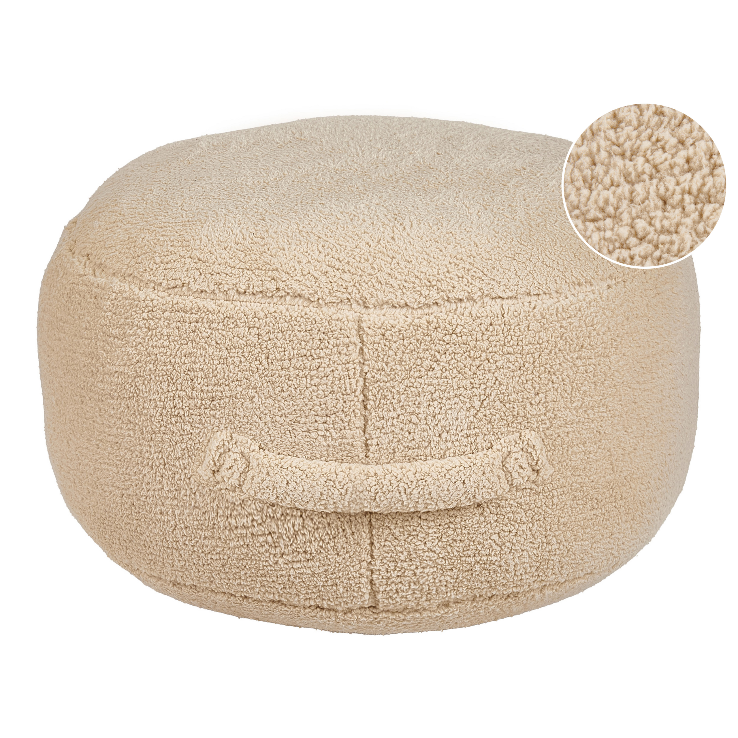 Pouf ADLANA Bouclé Beige | Leroy Merlin