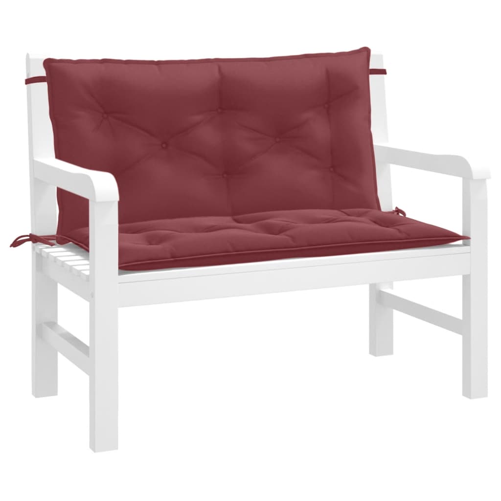 Coussins de banc de jardin lot de 2 rouge bordeaux mélangé | Leroy Merlin